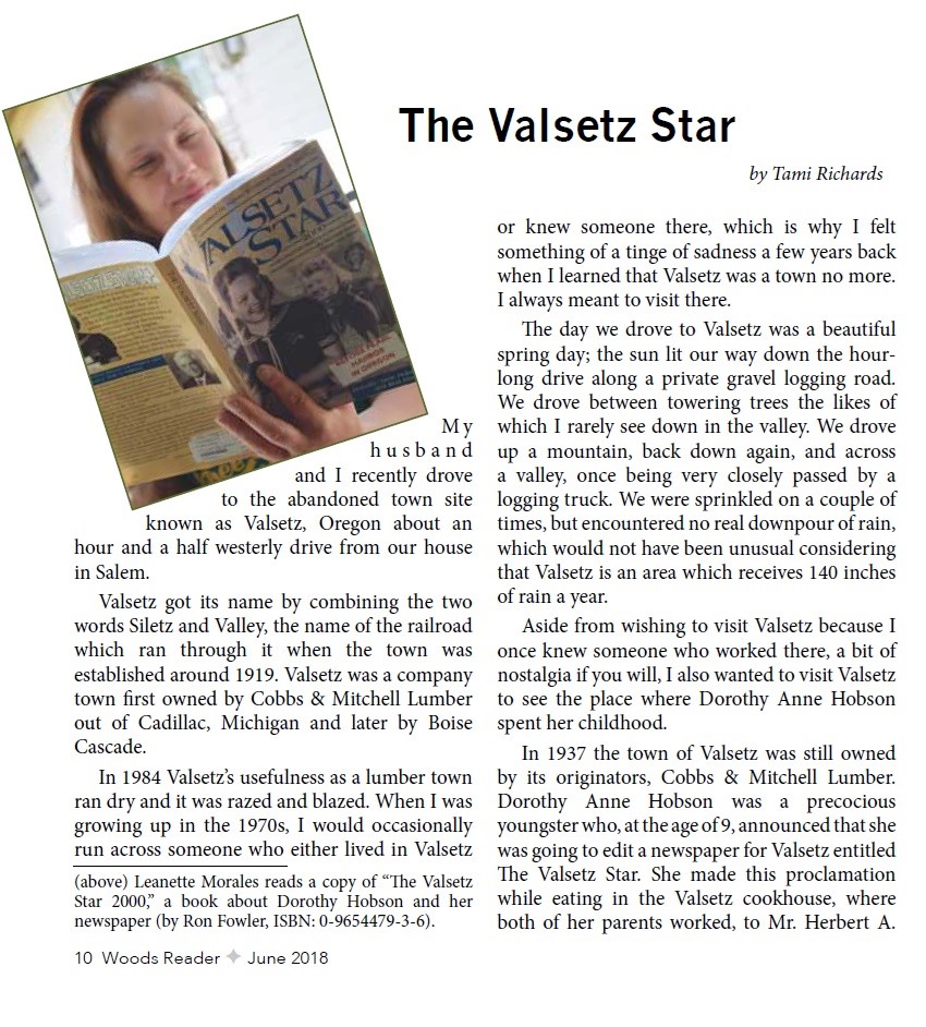 Woods Reader, The Valsetz Star – Tami Richards